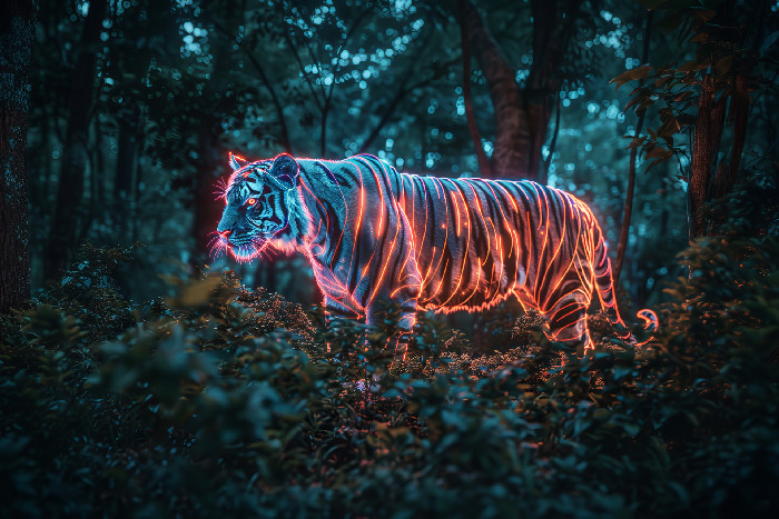 Svítící obraz Lighting tiger :: T-tatra.com